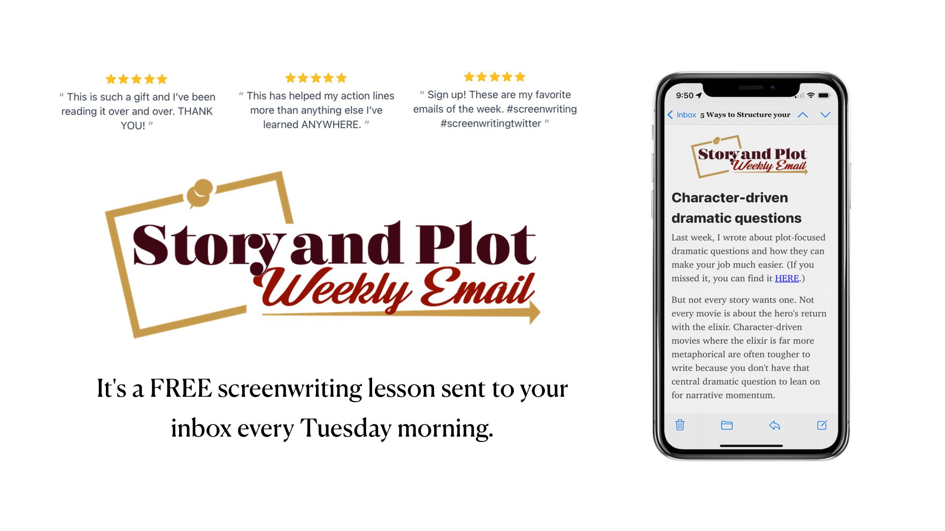 The Story and Plot Weekly Screenwriting Email